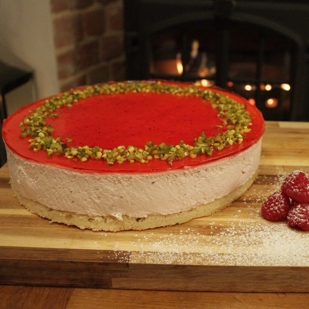 Raspberry & Pistachio Bavarois – Tiptree Patisserie